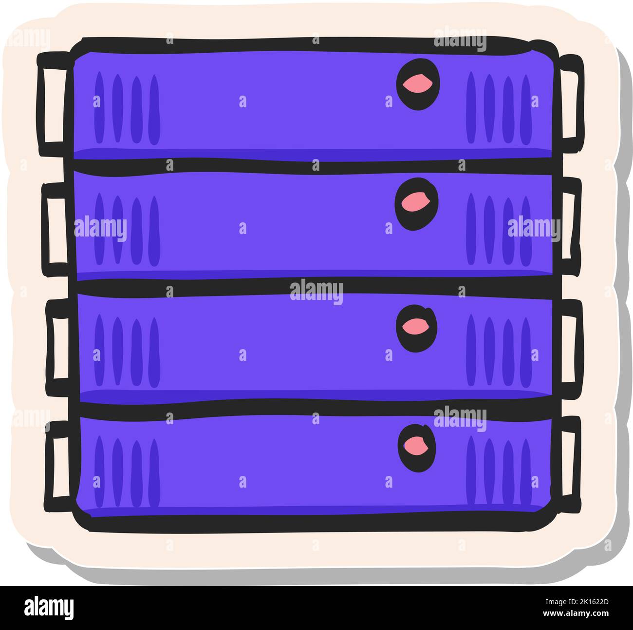 Hand drawn Server rack icon in sticker style vector illustration Stock ...