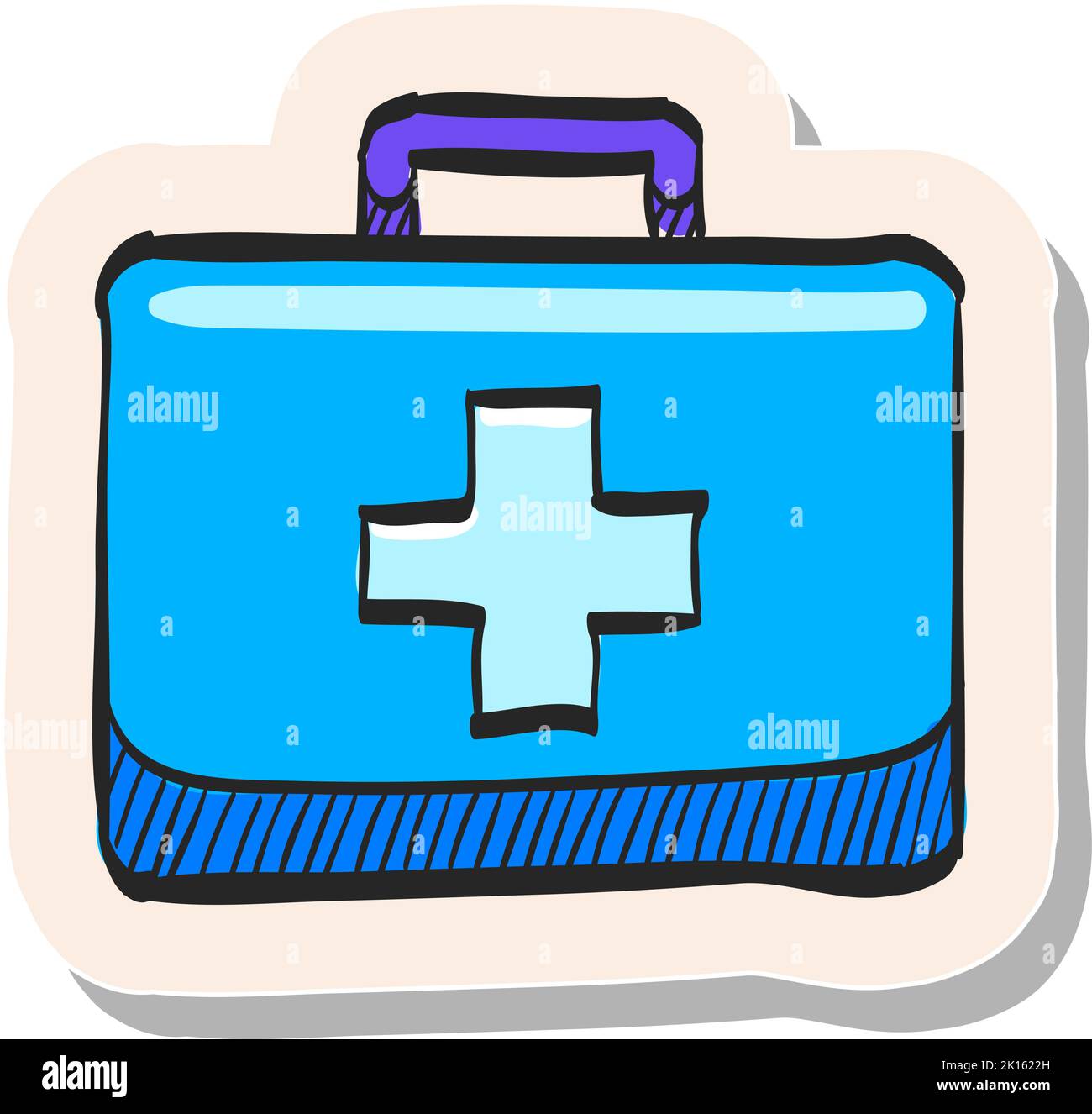 Hand Drawn Medical Case Icon In Sticker Style Vector Illustration Stock Vector Image And Art Alamy