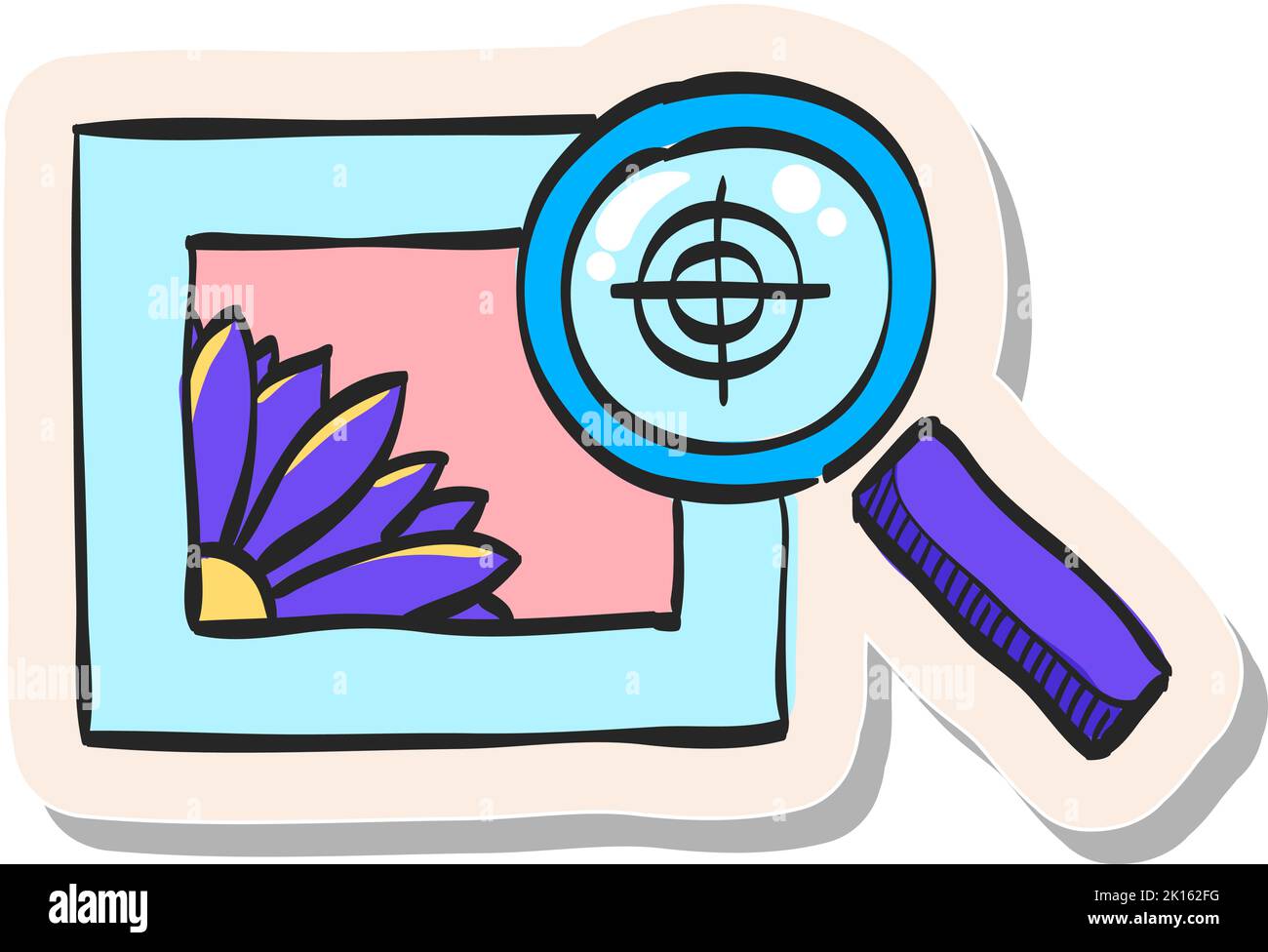 Hand drawn Printing quality control icon in sticker style vector ...