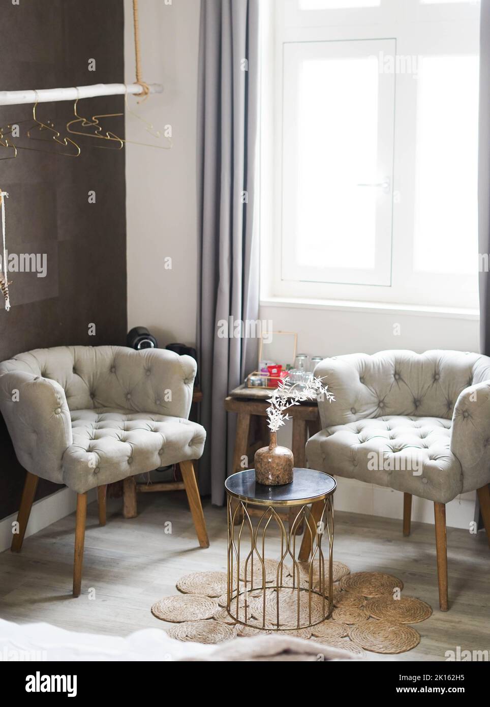 Nice corner in a room of a European hotel Stock Photo - Alamy