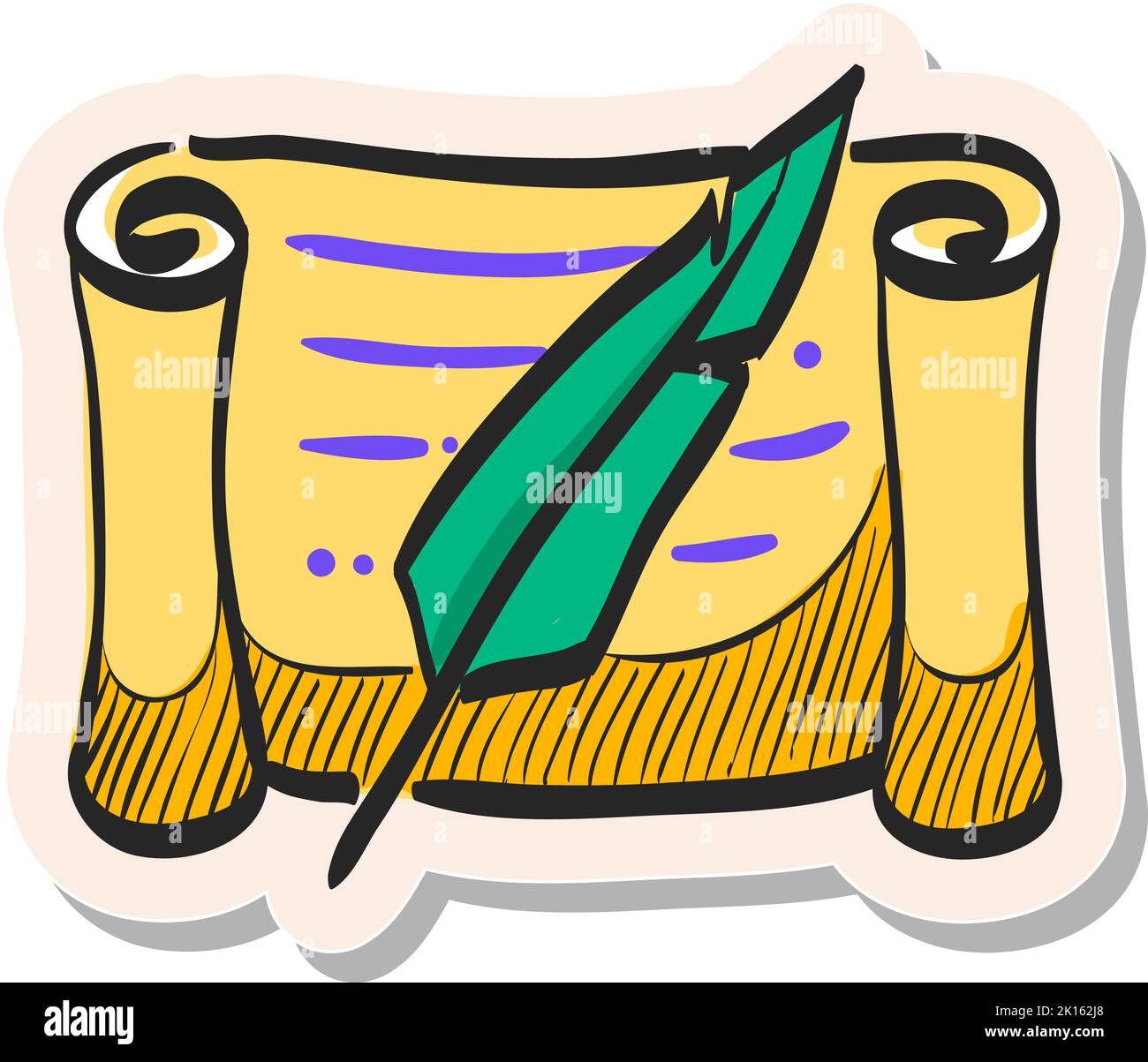 Hand Drawn Letter Quill Pen Icon In Sticker Style Vector Illustration Stock Vector Image And Art 