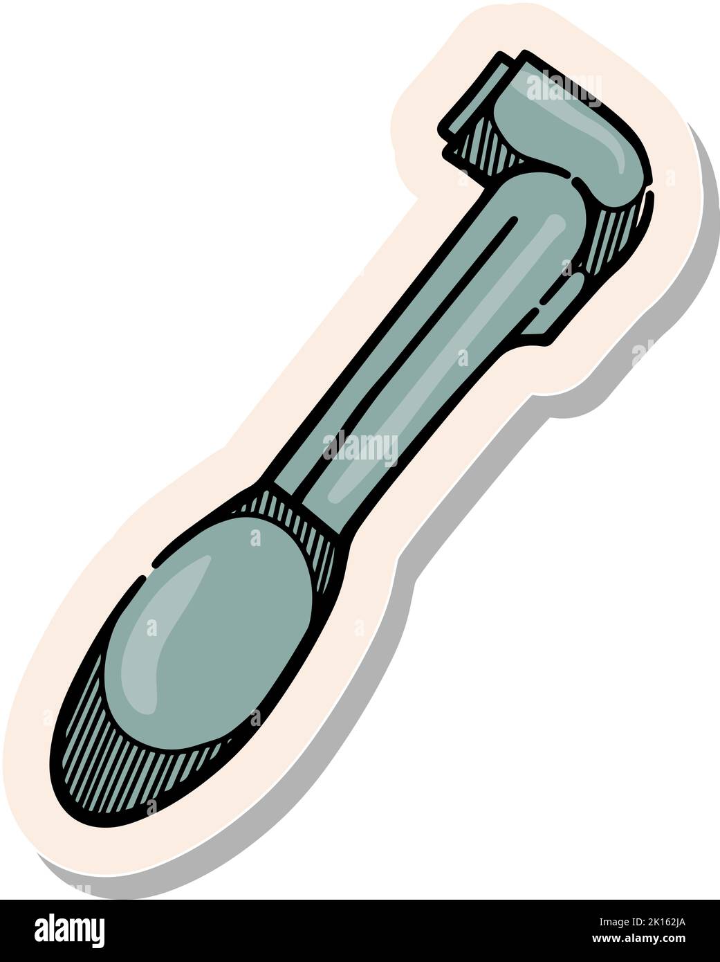 Hand drawn tire inflator icon in sticker style vector illustration ...