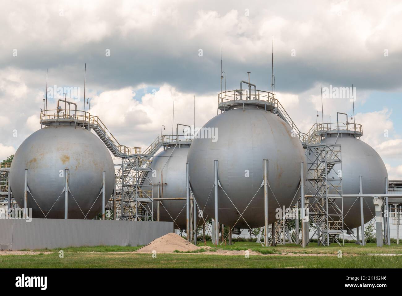 Spherical gas storage tanks at an industrial enterprise Stock Photo - Alamy