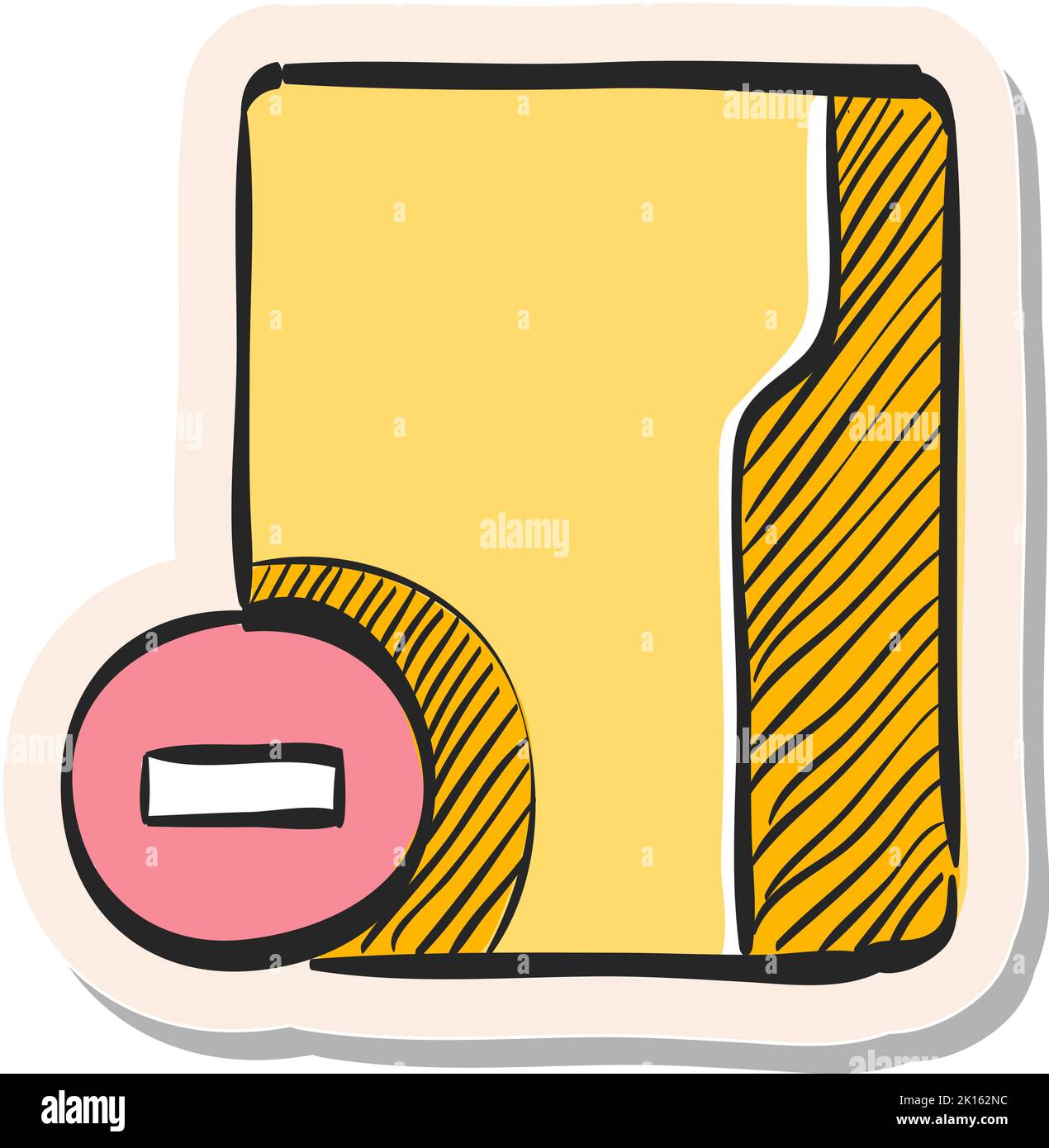 Hand drawn Folder icon in sticker style vector illustration Stock ...