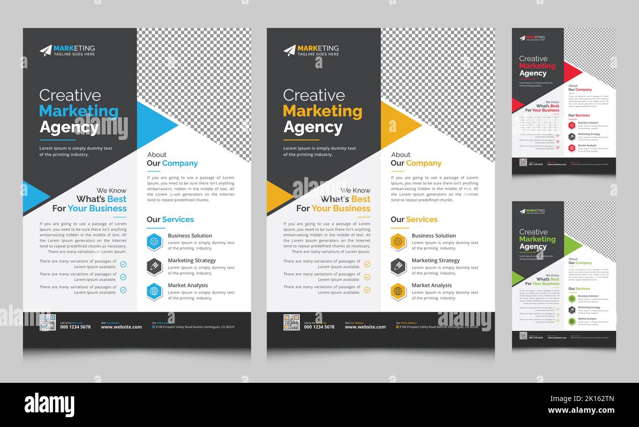 Modern corporate flyer mailer leaflet template layouts on a gray ...