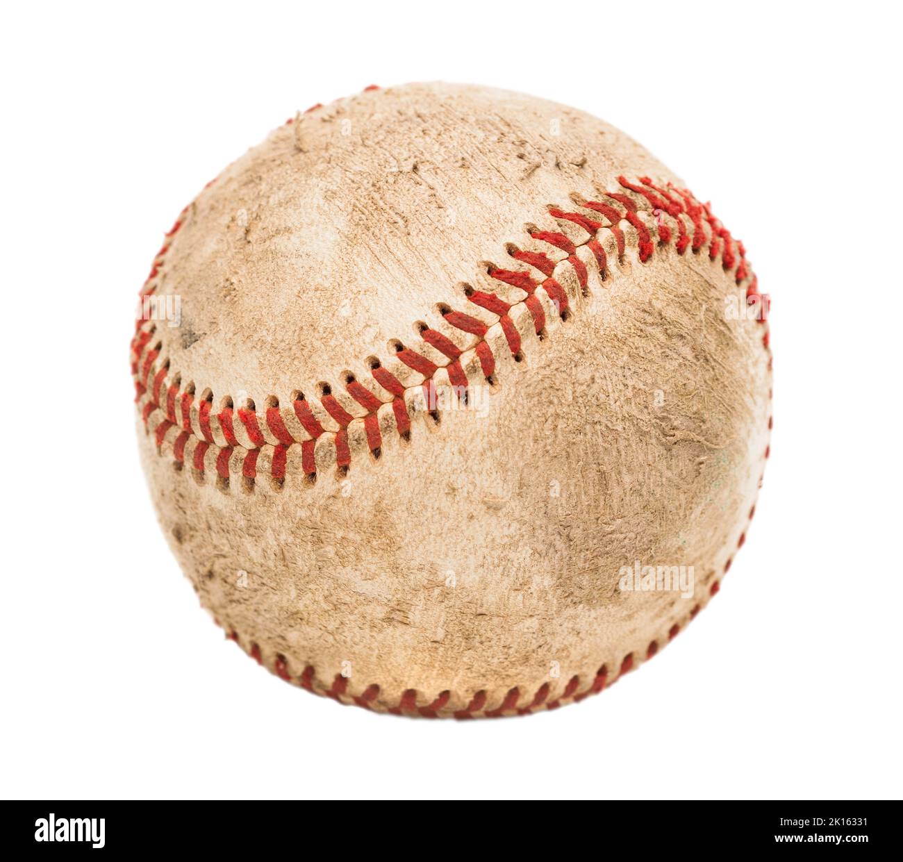 Single Slightly Worn Baseball Isolated on White Background Stock Photo ...