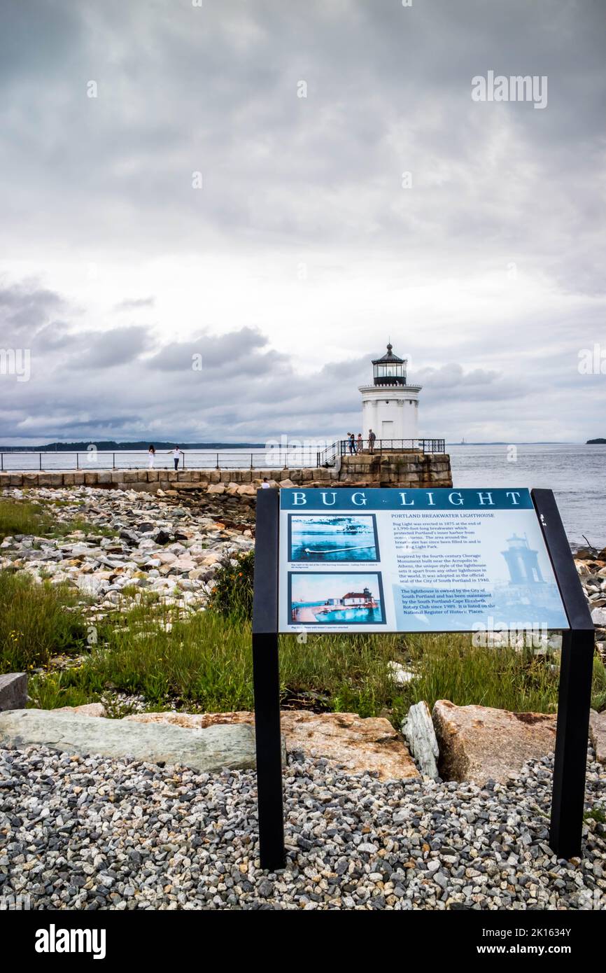 The Bug Light in Cape Elizabeth, Maine Stock Photo - Alamy