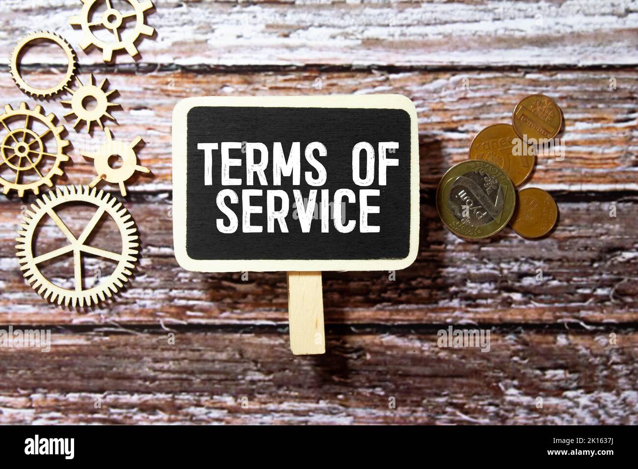 clipboard with white blank paper text TERMS OF SERVICE , keyboard ...