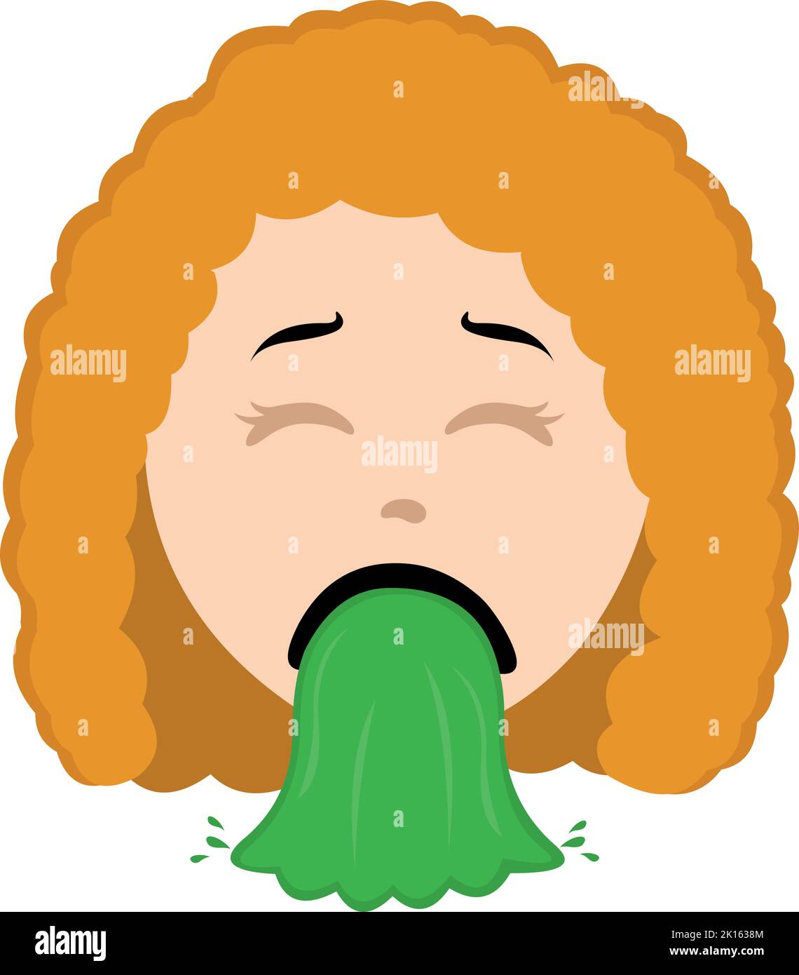 Vector illustration of a cartoon woman head vomiting Stock Vector Image ...