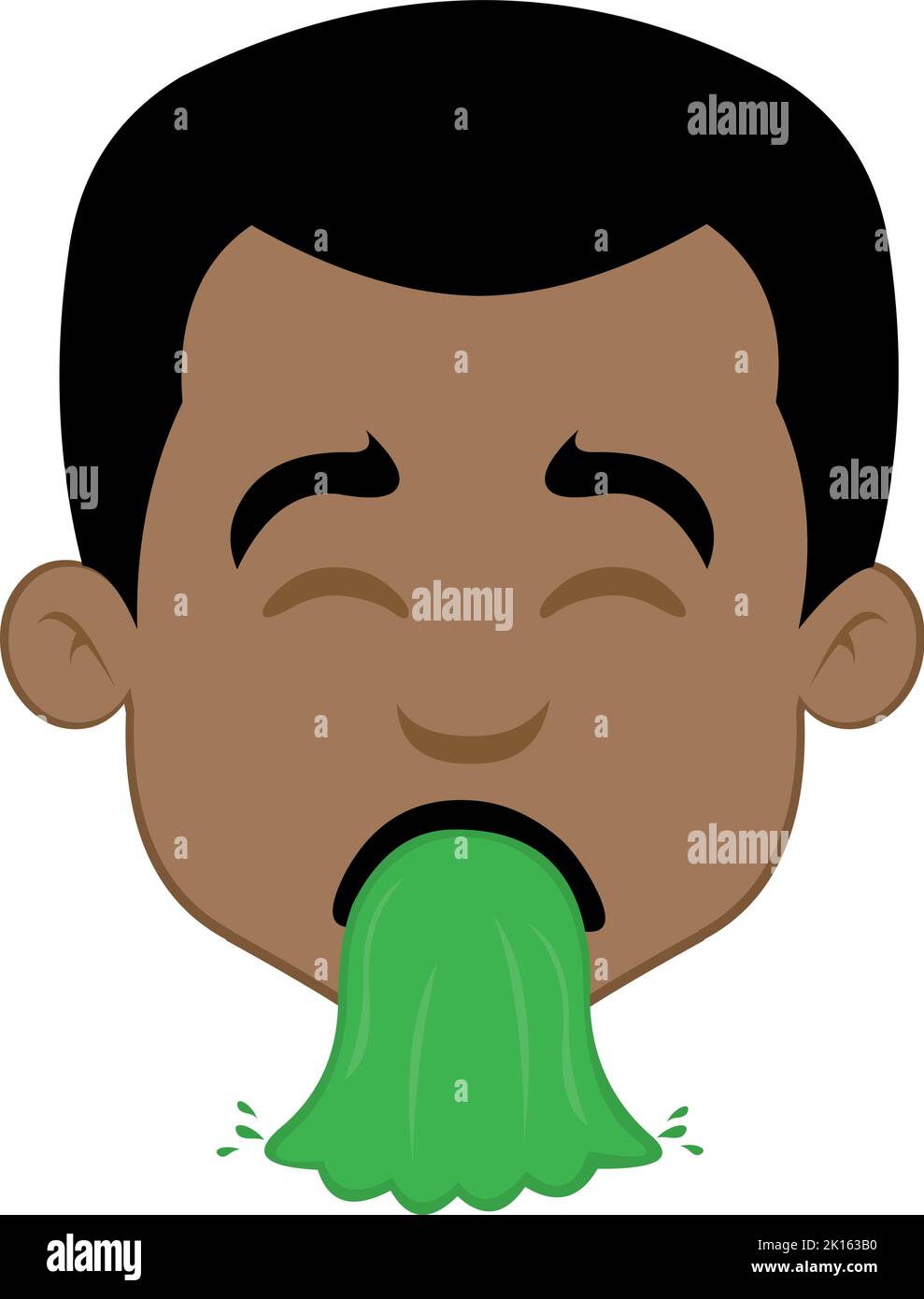 Vector illustration of the face of a cartoon man vomiting Stock Vector ...