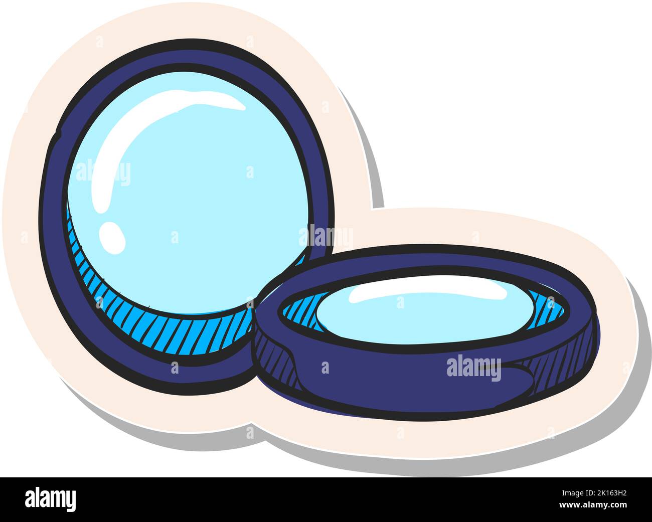 Hand drawn Camera filter icon in sticker style vector illustration ...