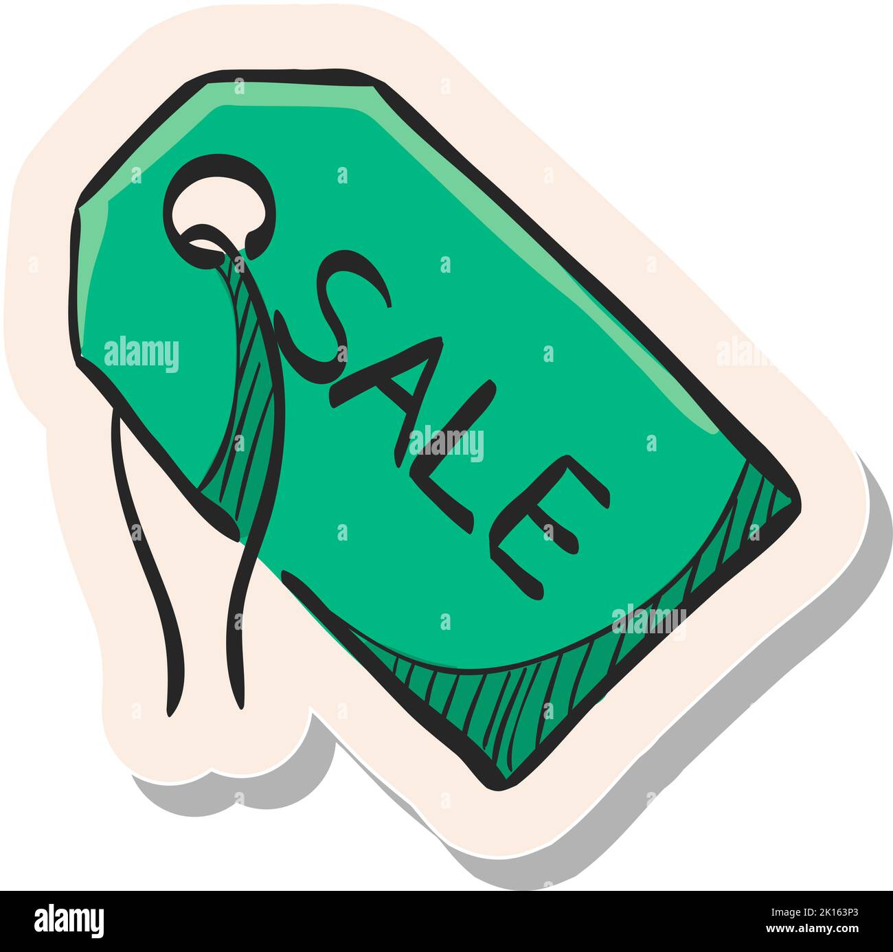 Hand drawn Sale sign icon in sticker style vector illustration Stock ...