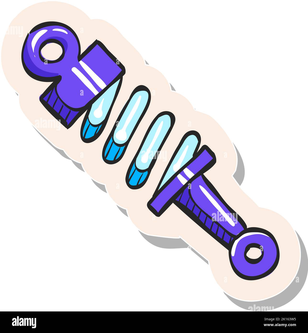 Hand drawn Shock absorber icon in sticker style vector illustration ...