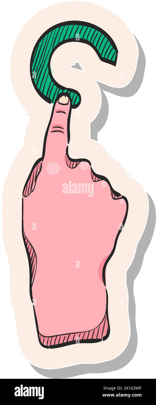 Hand drawn touchpad finger gesture icon in sticker style vector ...