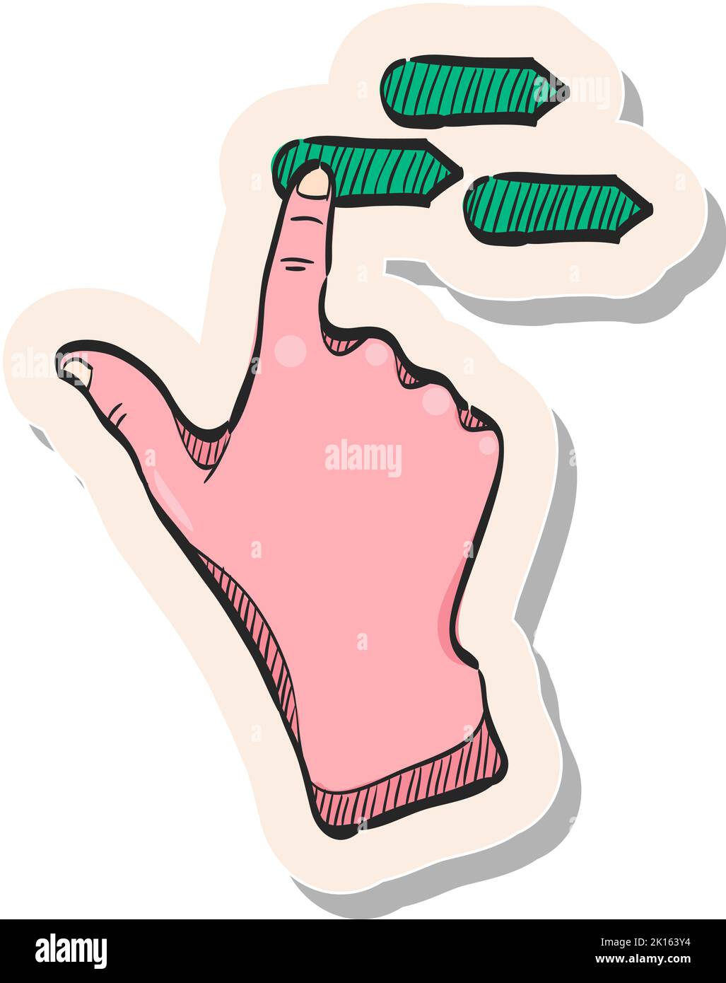 Hand drawn touchpad finger gesture icon in sticker style vector ...