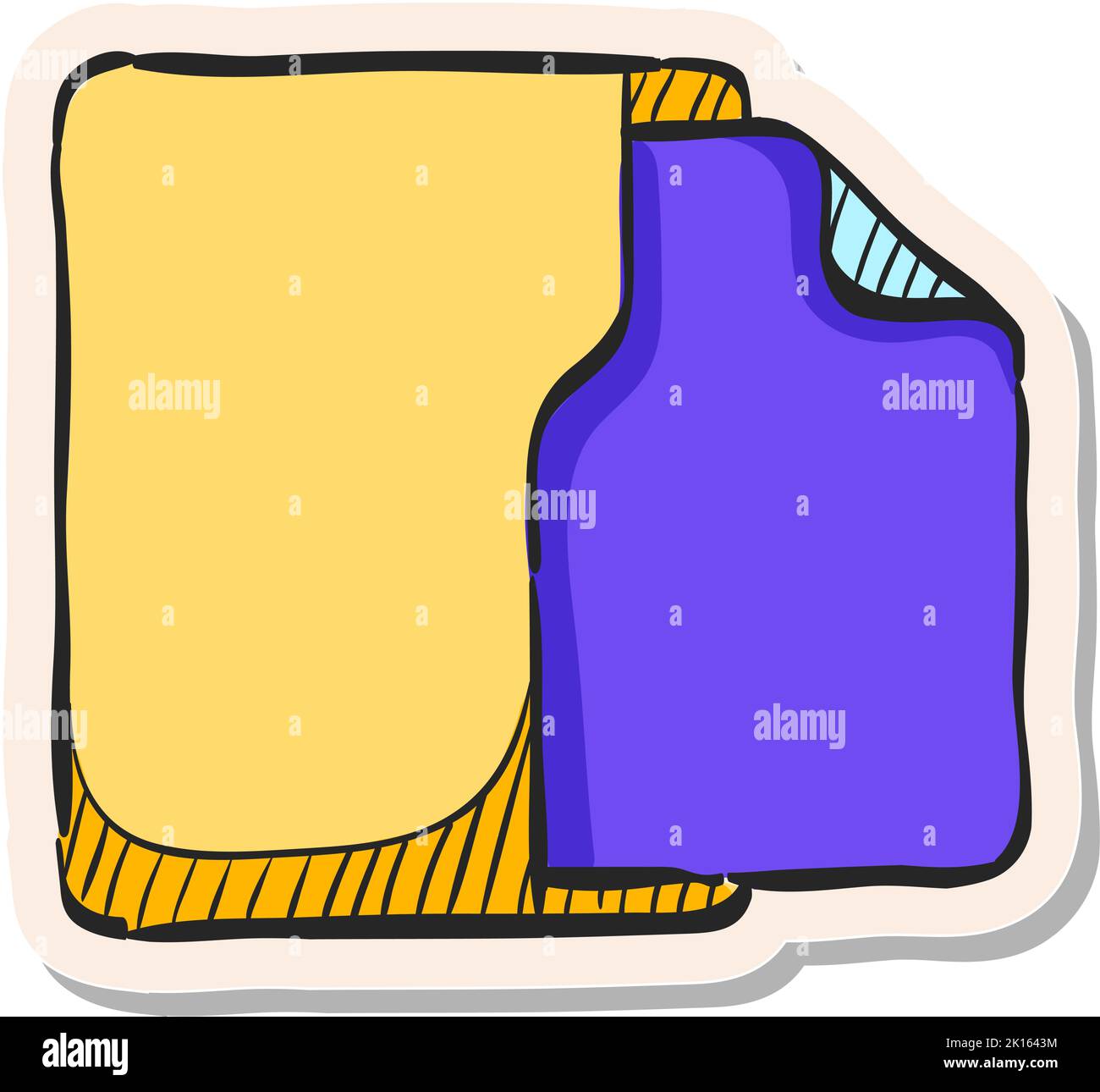 Hand drawn Office folder icon in sticker style vector illustration ...