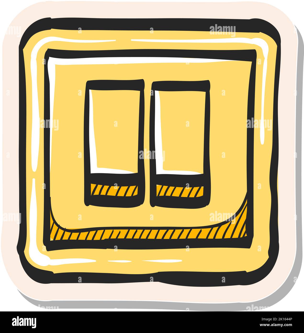Hand drawn Electric switch icon in sticker style vector illustration ...