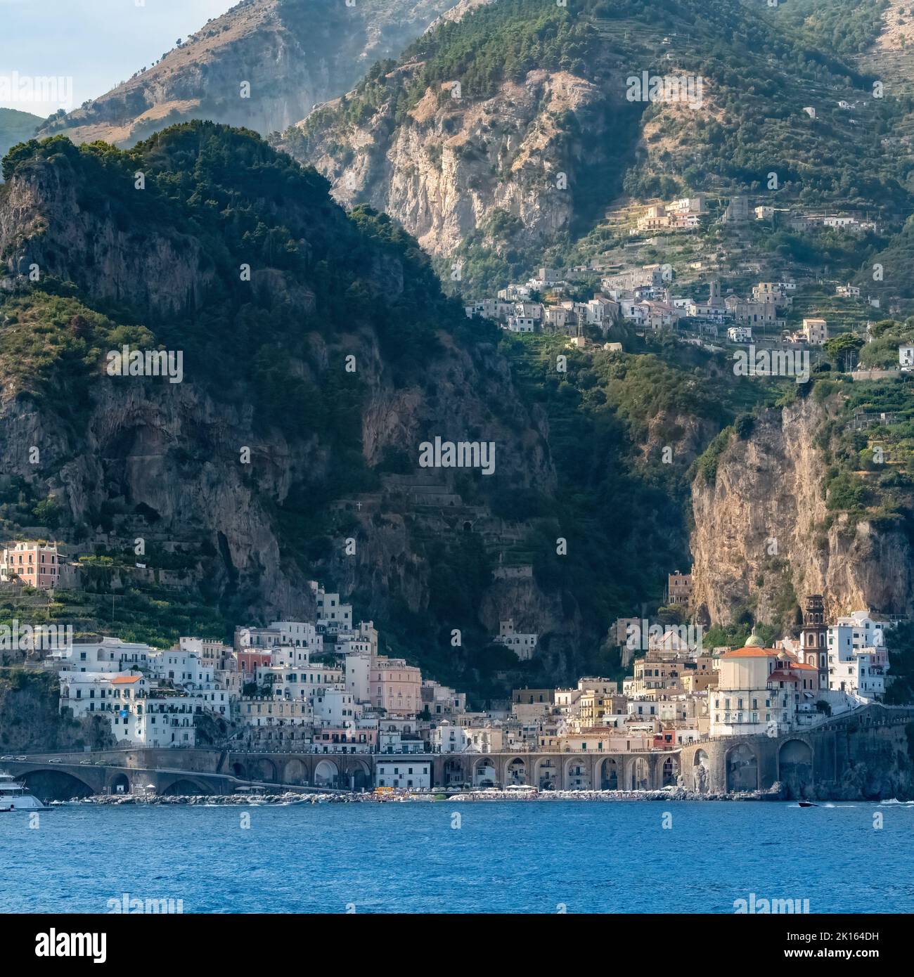 Amalfi Coast by boat tour - Italy scenic views of clif harbor / harbour ...