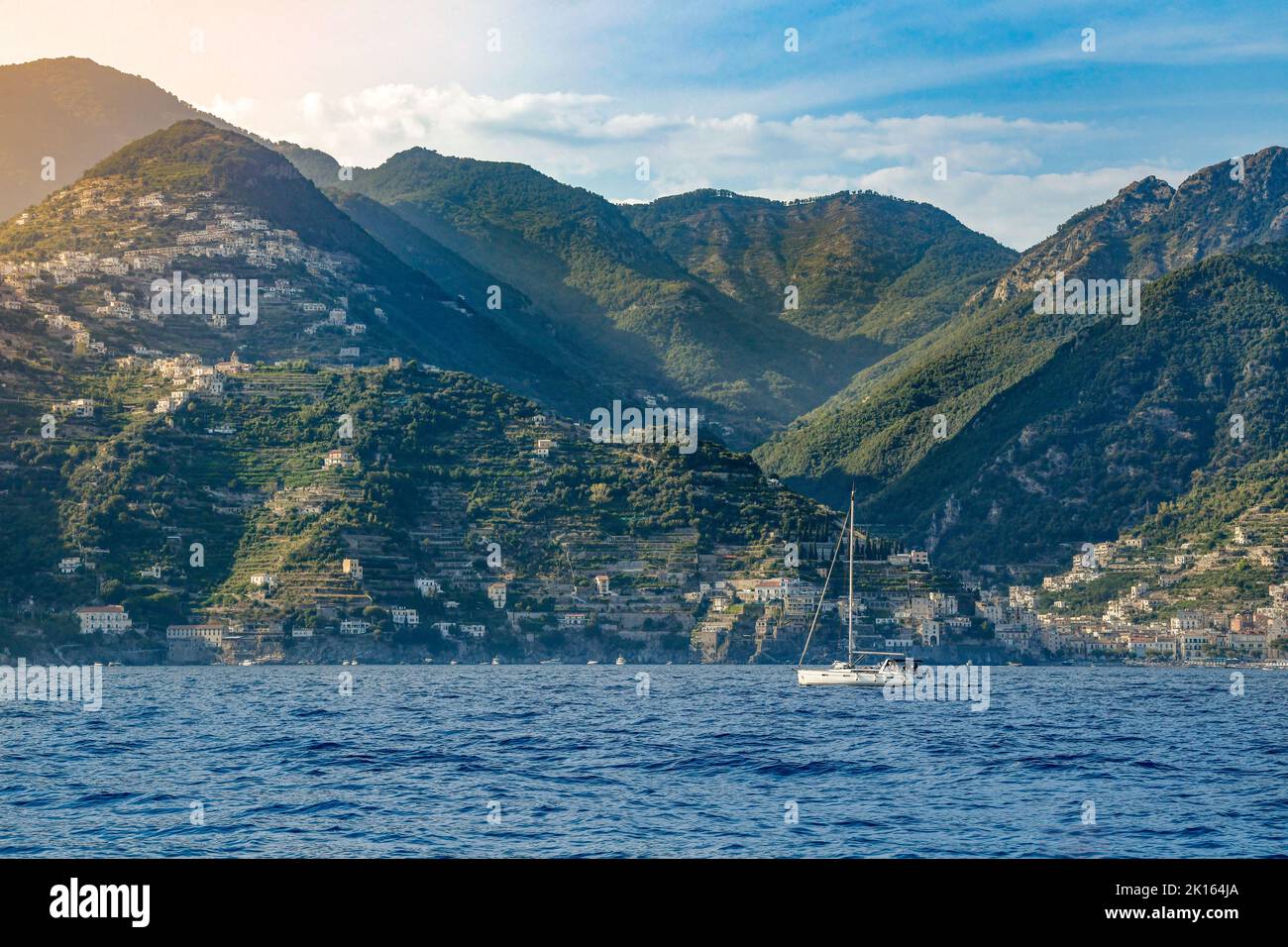 Amalfi Coast by boat tour - Italy scenic views of clif harbor / harbour ...