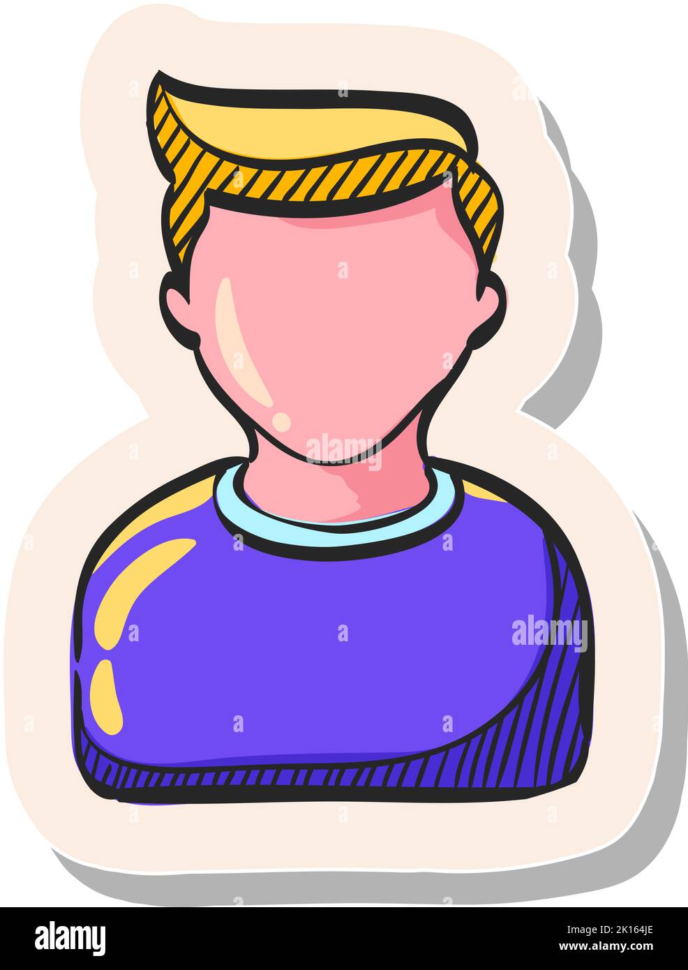 Hand drawn Add friend icon in sticker style vector illustration Stock ...