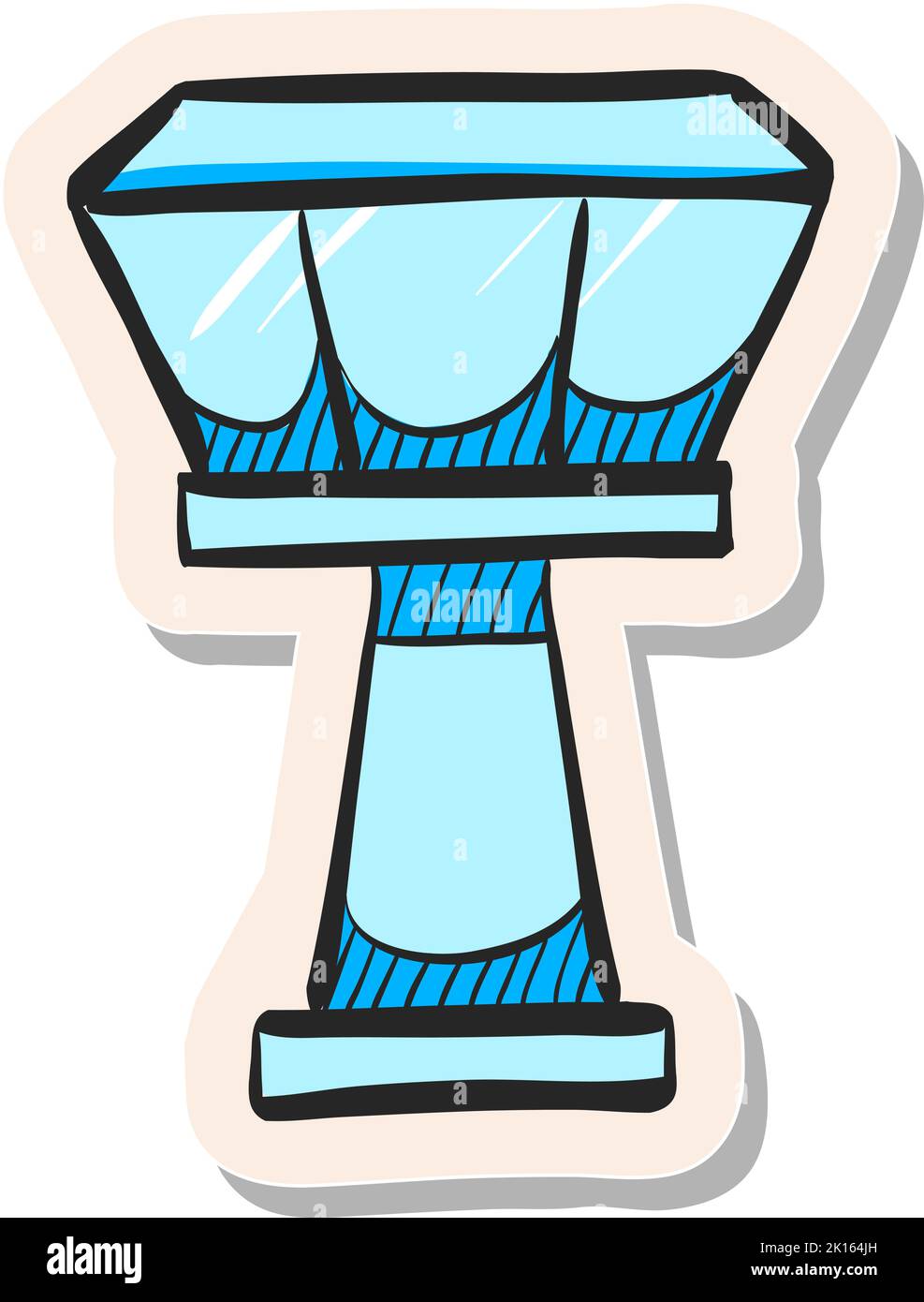 Hand drawn Airport tower icon in sticker style vector illustration ...