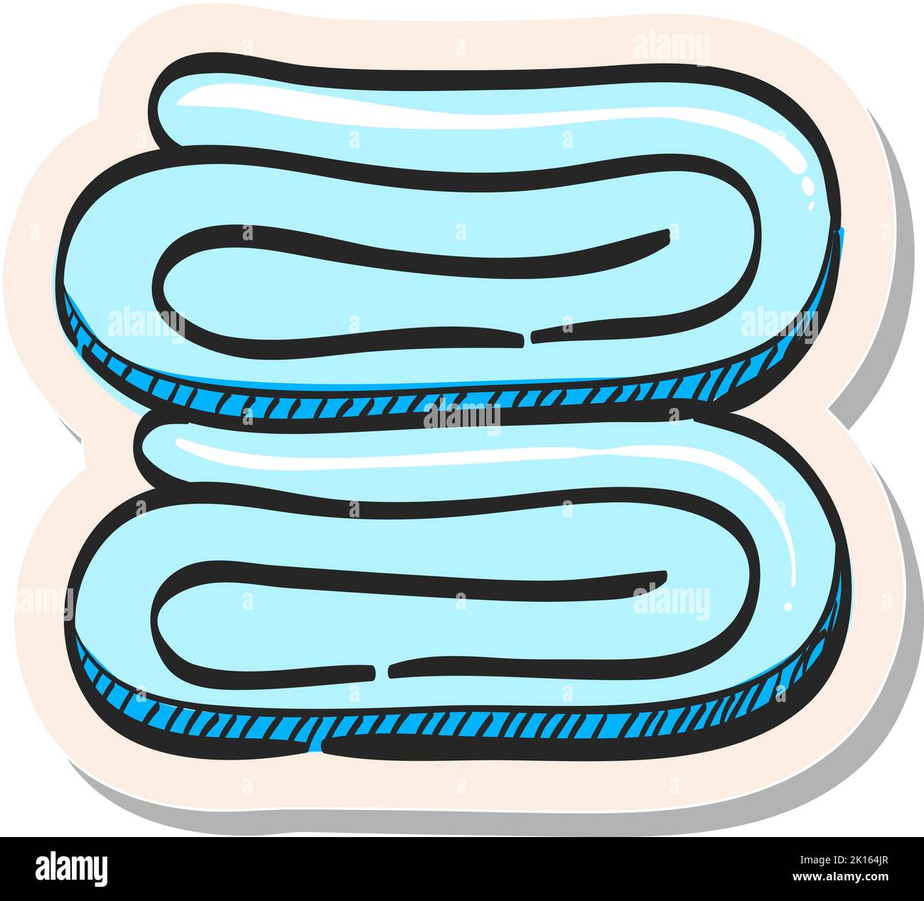 Hand drawn Folded towel icon in sticker style vector illustration Stock ...
