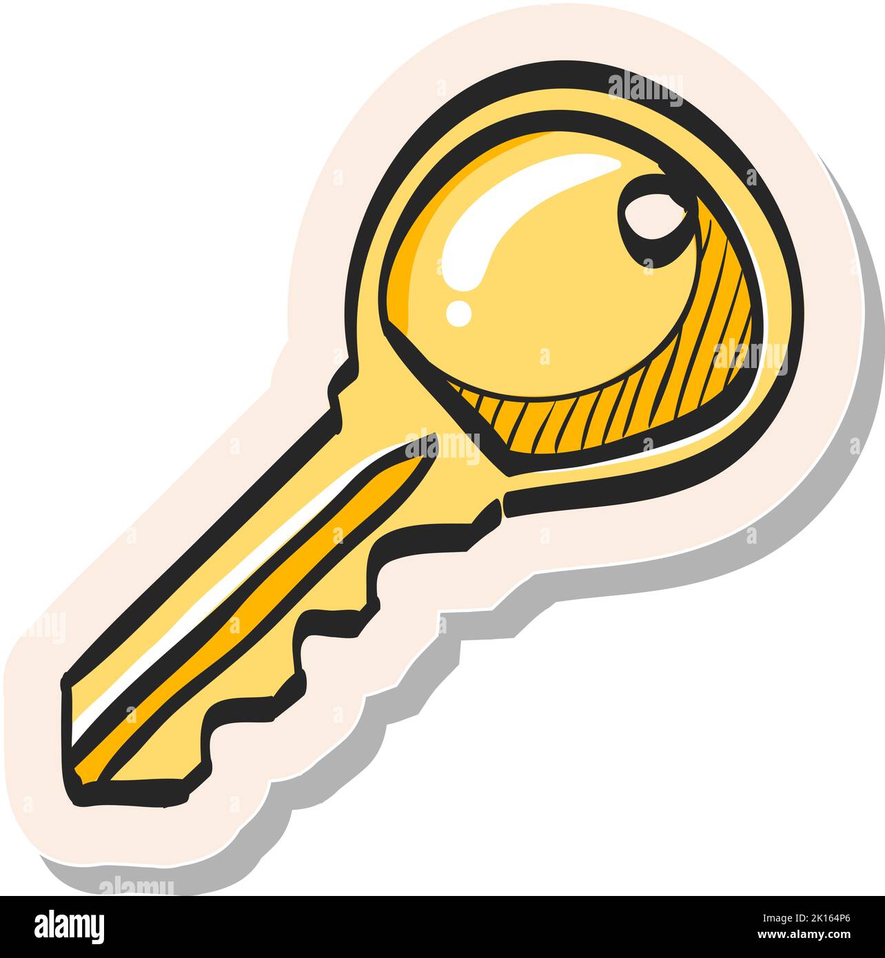 Hand drawn Key icon in sticker style vector illustration Stock Vector ...