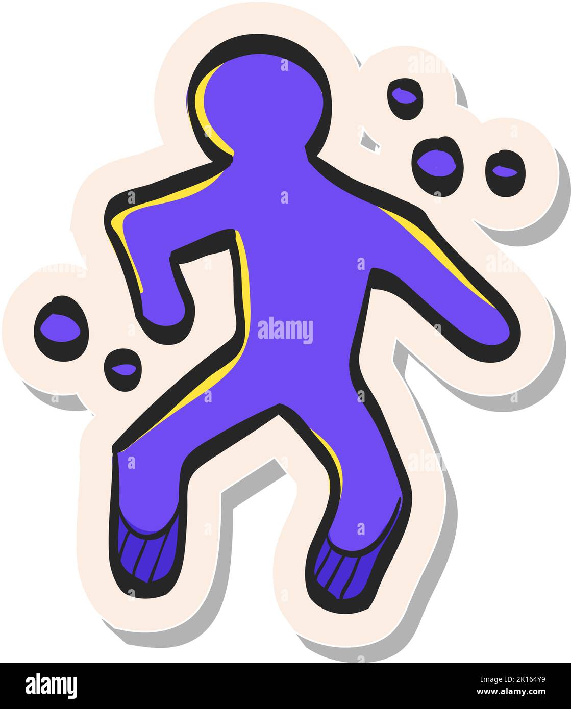 Hand drawn Crime victim icon in sticker style vector illustration Stock ...