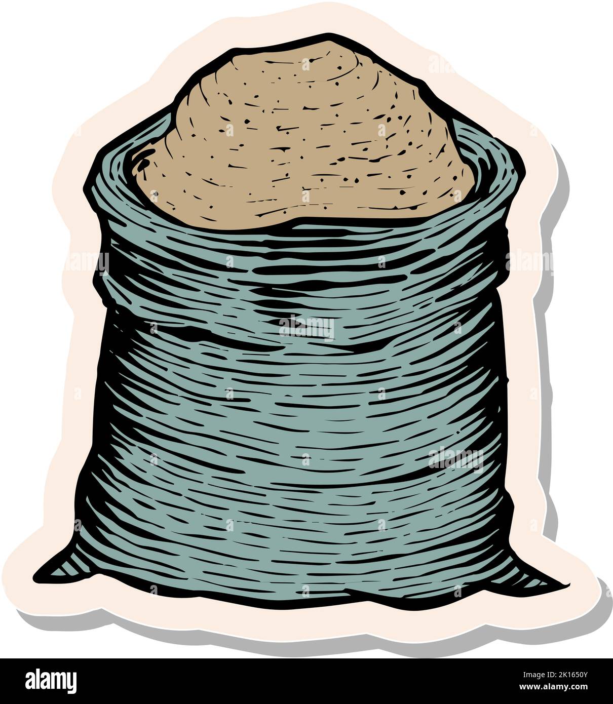 Hand Drawn Sack Of Grain Icon In Sticker Style Vector Illustration Stock Vector Image And Art Alamy