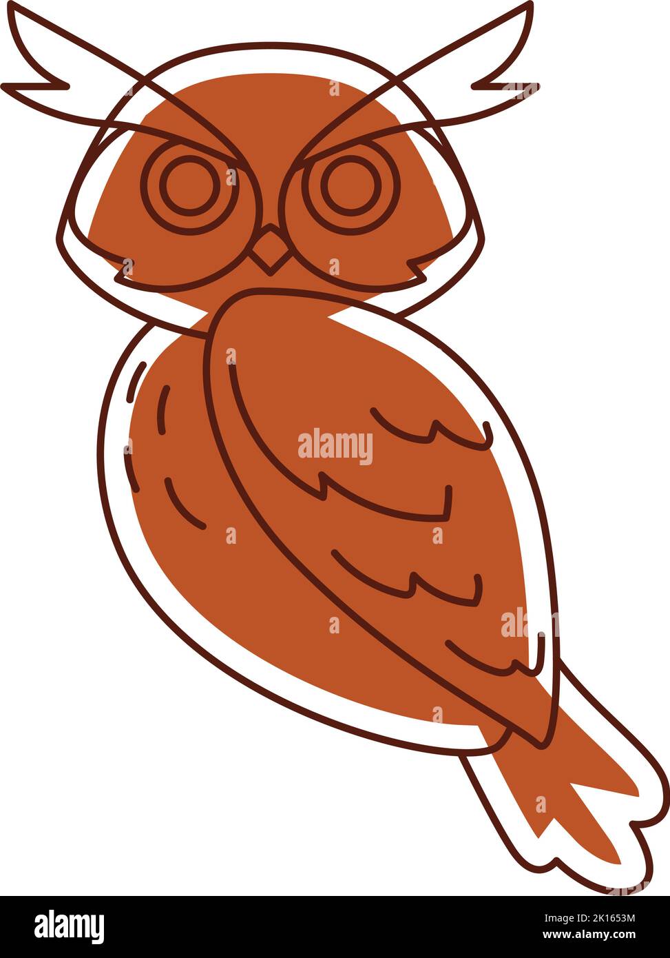 Isolated colored autumn owl sticker icon Vector Stock Vector Image ...