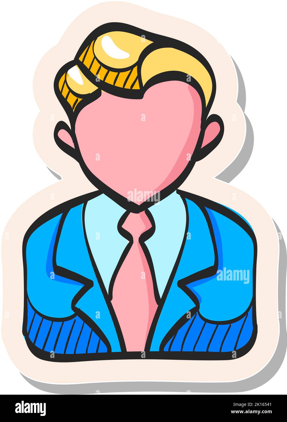 Hand Drawn Businessman Icon In Sticker Style Vector Illustration Stock Vector Image And Art Alamy 