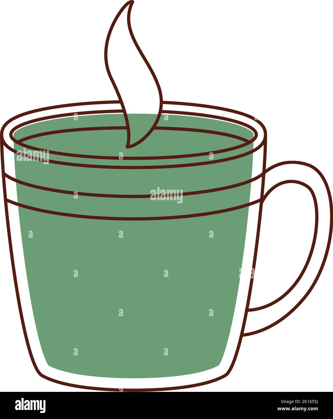 Isolated colored autumn coffee mug sticker icon Vector Stock Vector ...