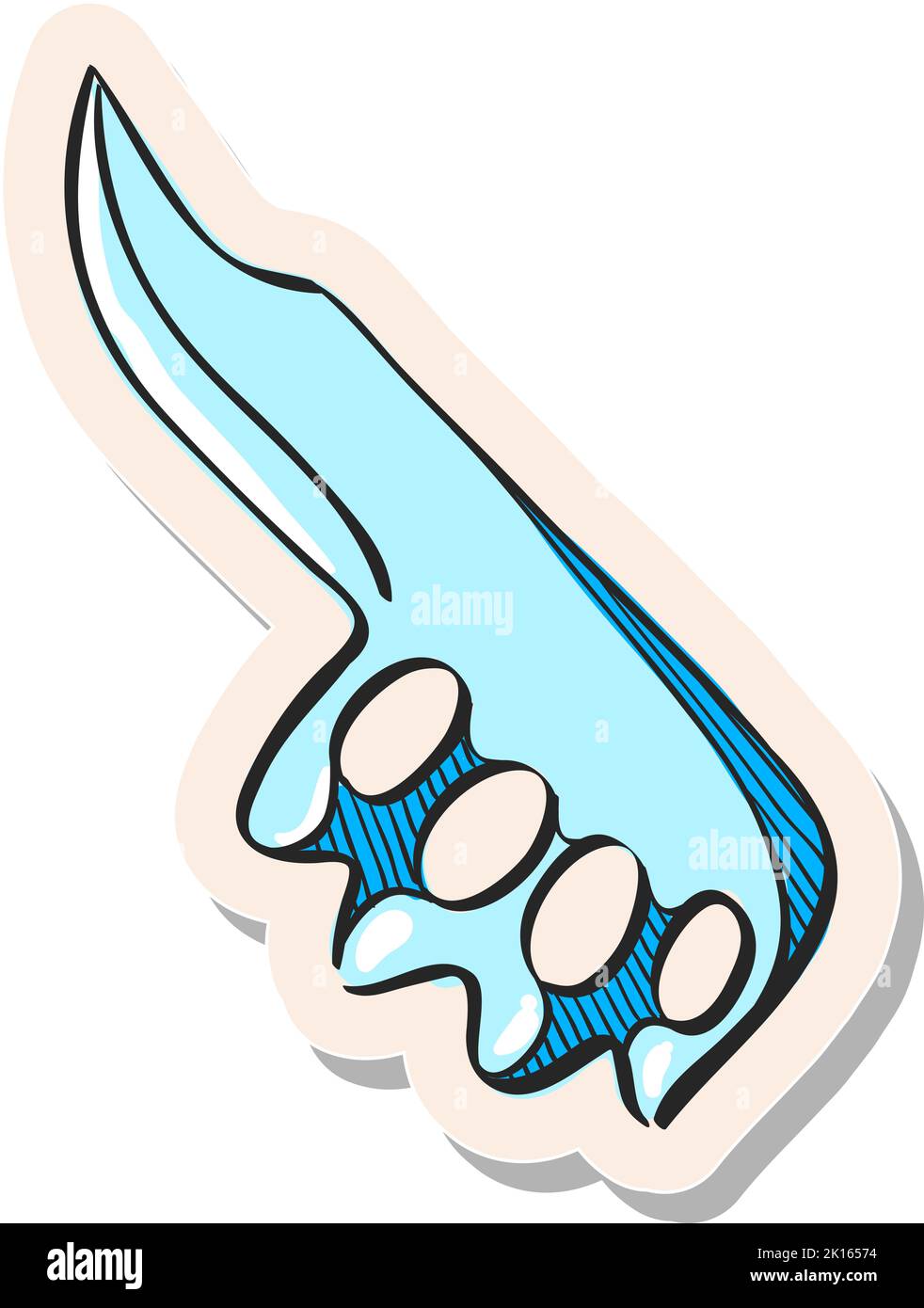Hand drawn Knife icon in sticker style vector illustration Stock Vector ...