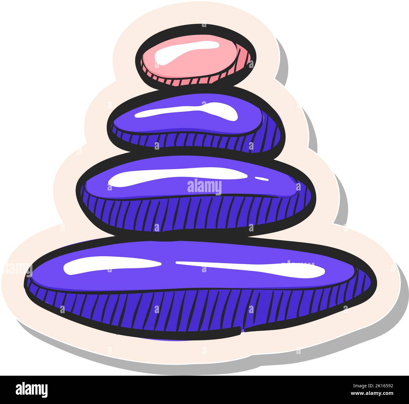 Hand drawn Stacked stone icon in sticker style vector illustration ...