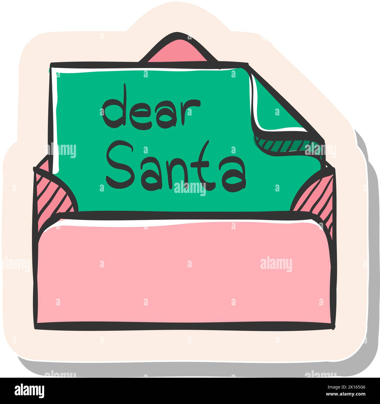 Hand drawn Letter icon in sticker style vector illustration Stock ...