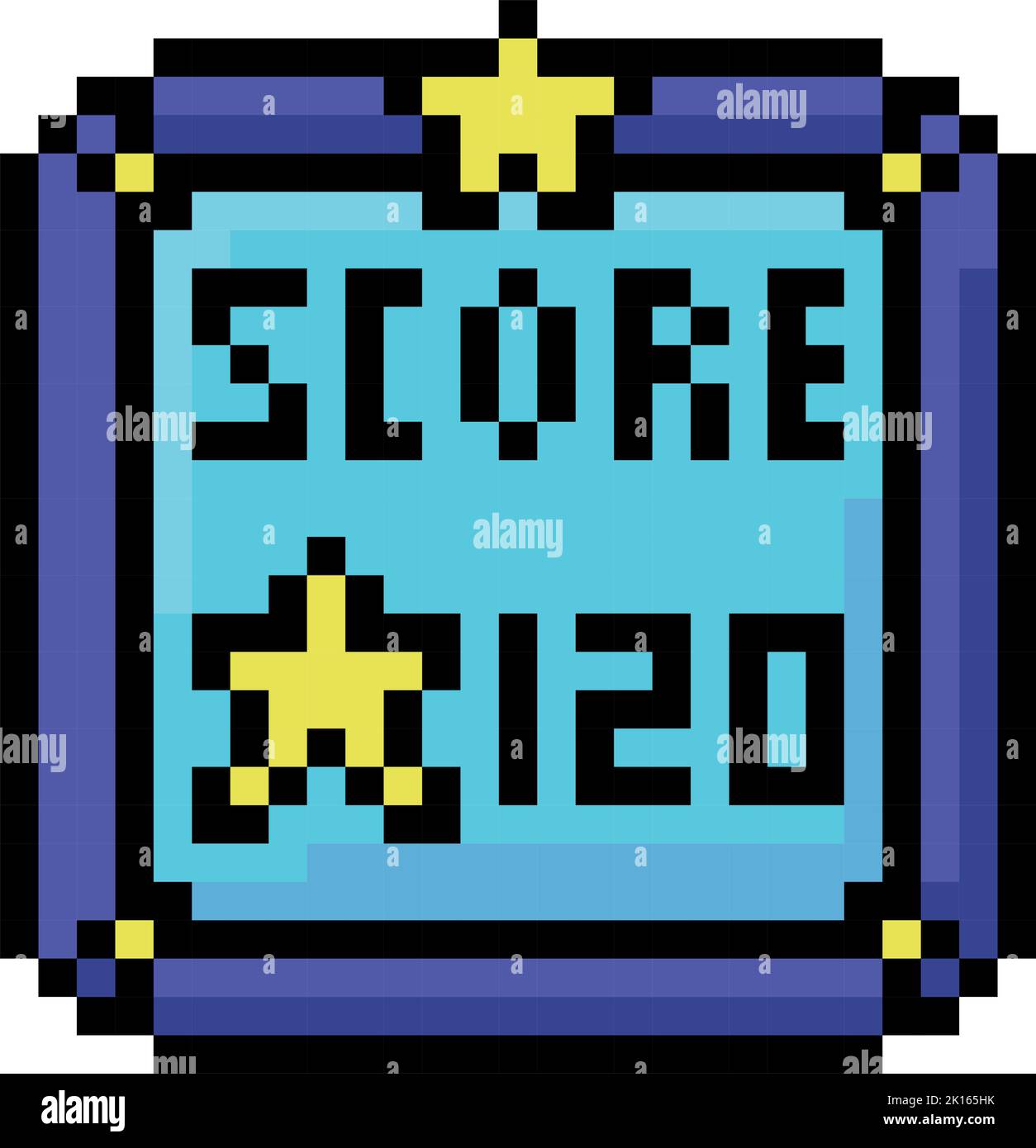 Isolated blue score board videogame icon Pixelated style Vector Stock ...