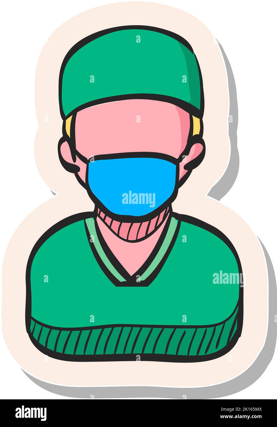 Hand Drawn Surgeon Icon In Sticker Style Vector Illustration Stock Vector Image And Art Alamy 