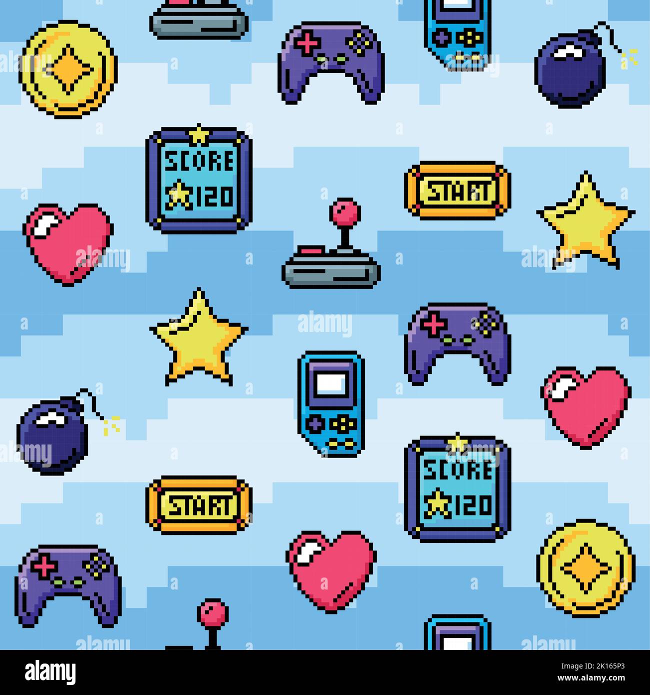 Videogame seamless pattern background with joysticks icons Vector Stock ...