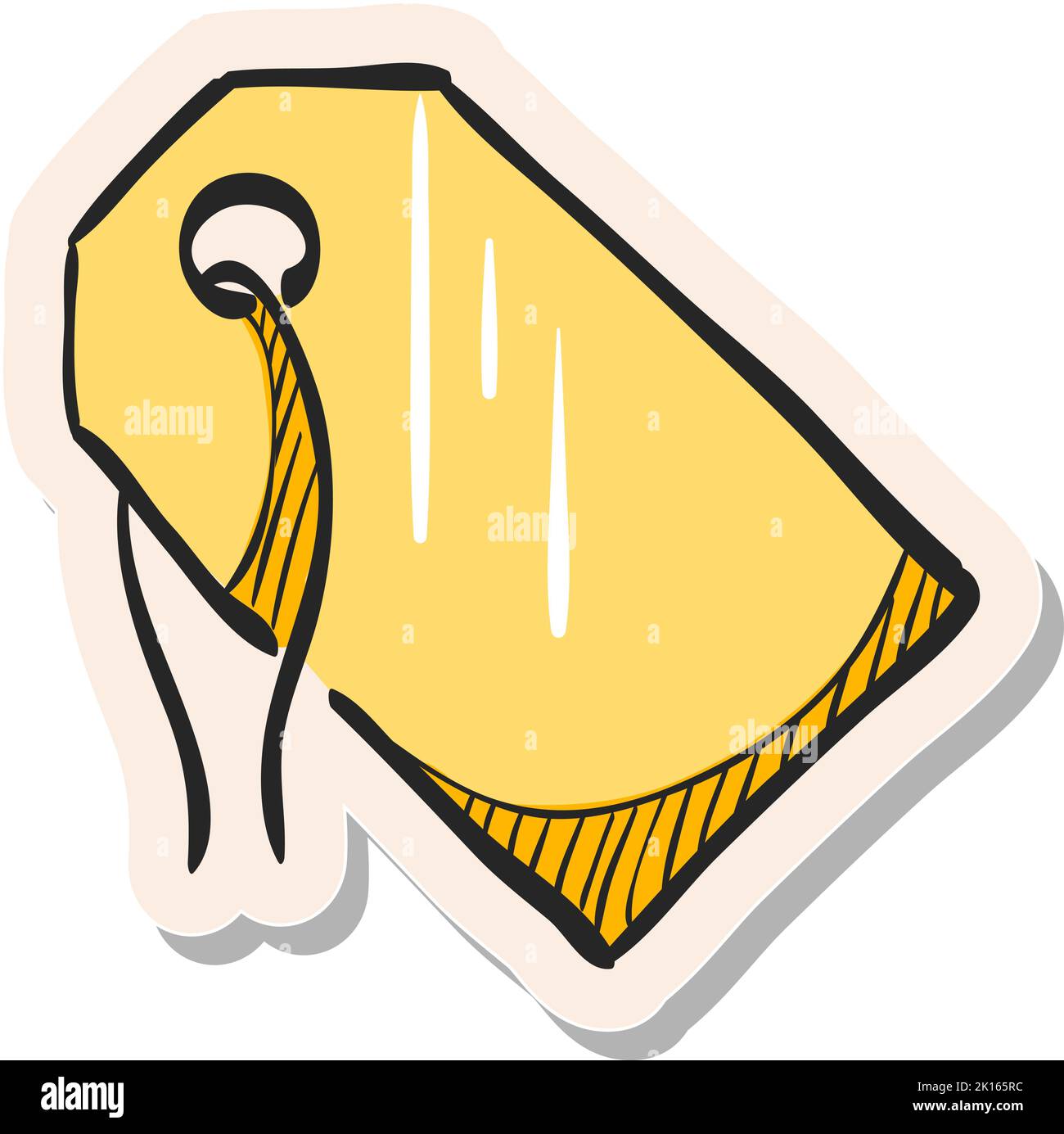 Hand drawn Sale tag icon in sticker style vector illustration Stock ...