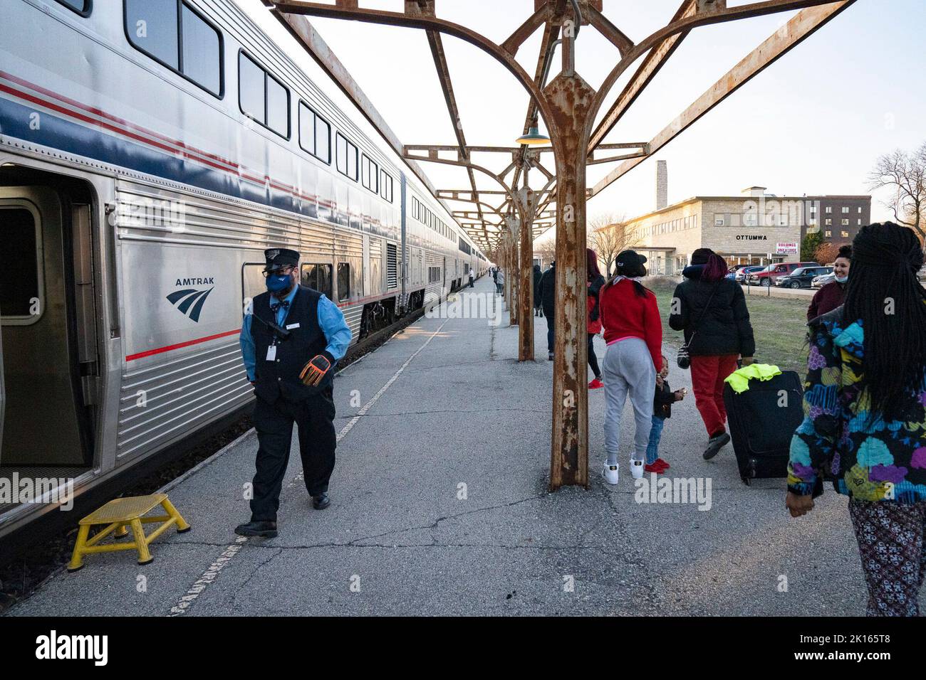 Amtrak train in Ottumwa, Iowa March 20, 2022. (Photo by Dominick ...