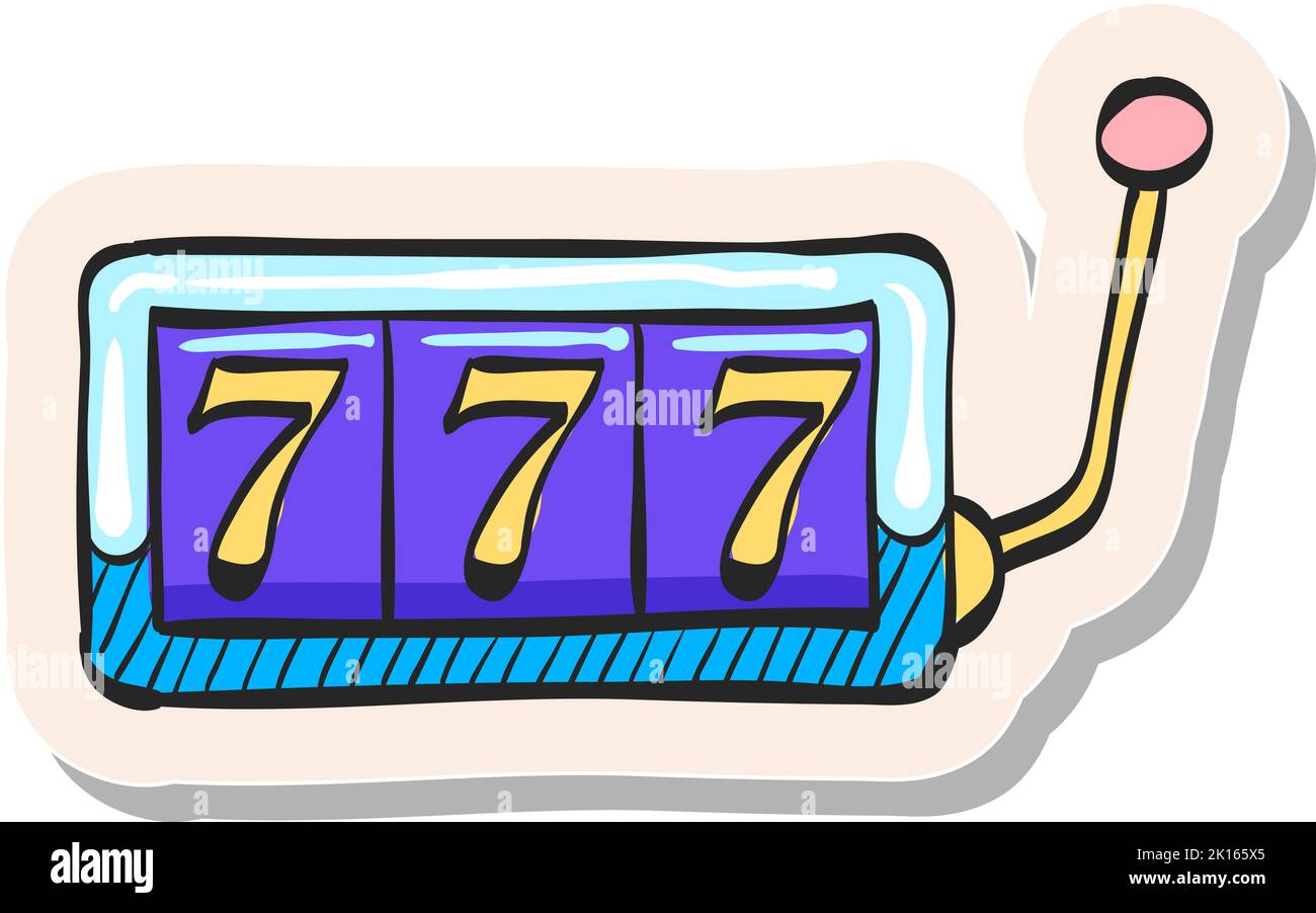 Hand drawn Jackpot icon in sticker style vector illustration Stock ...