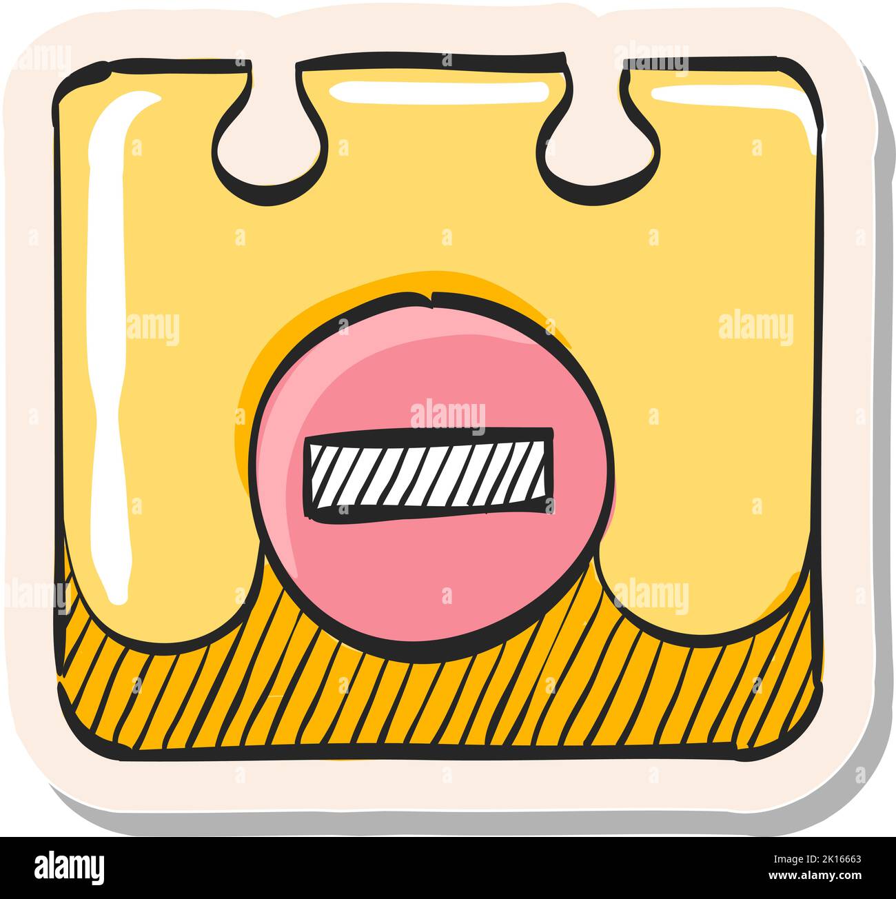 Hand drawn Unavailable label icon in sticker style vector illustration ...