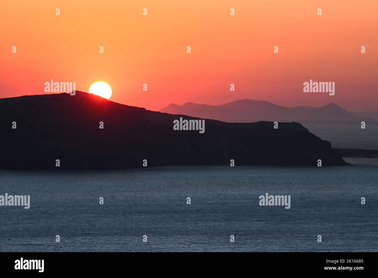 Santorini Greece sunset Fira horizontal Stock Photo - Alamy