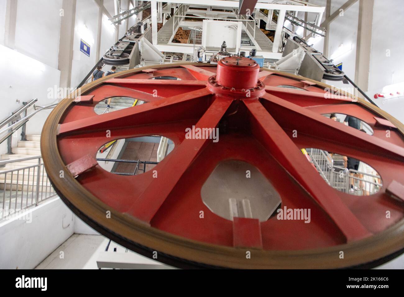 Santorini cable car wheel hi-res stock photography and images - Alamy