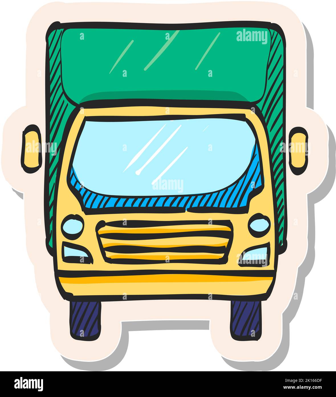 Hand Drawn Truck Icon In Sticker Style Vector Illustration Stock Vector Image And Art Alamy