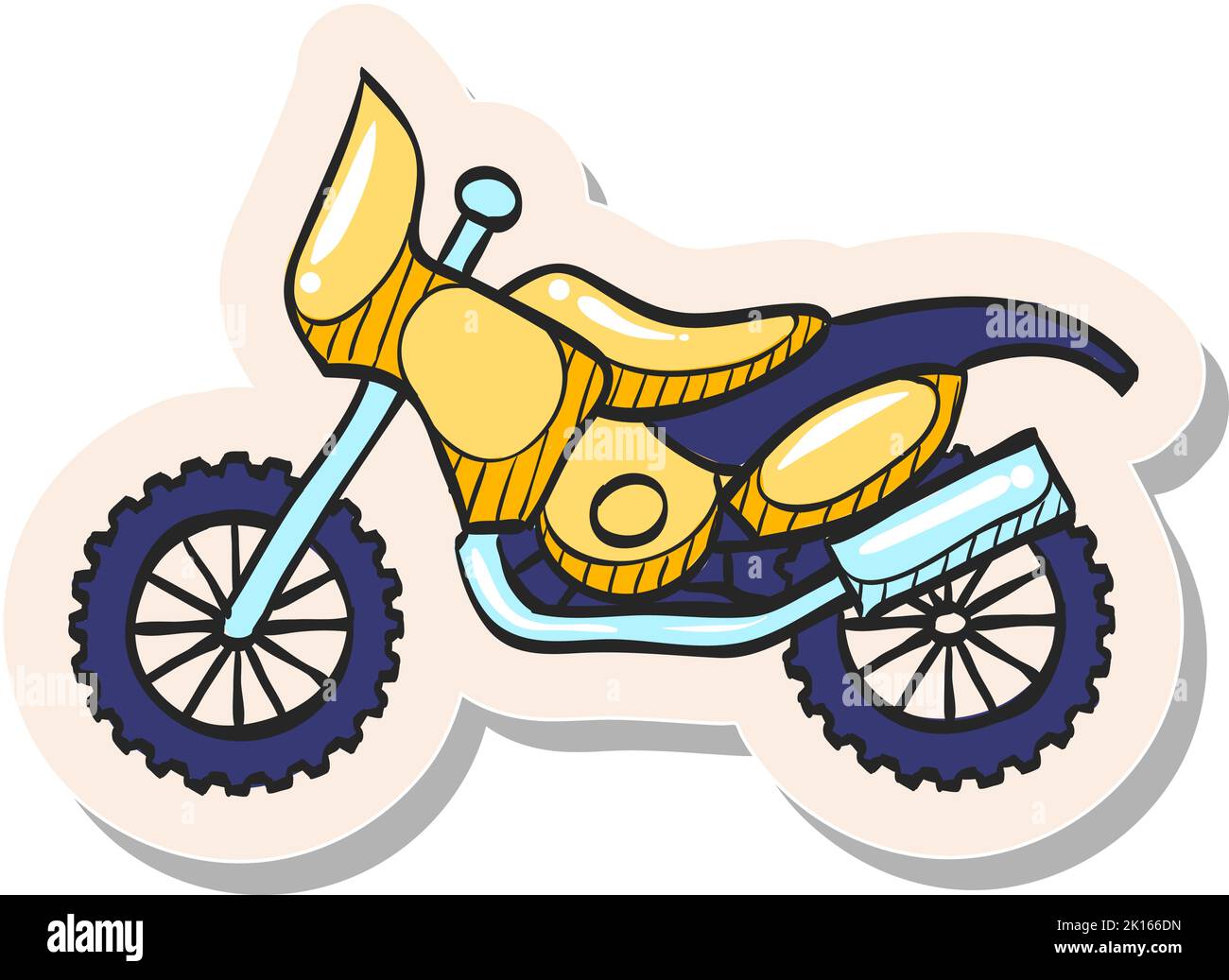 Hand drawn Motocross icon in sticker style vector illustration Stock ...