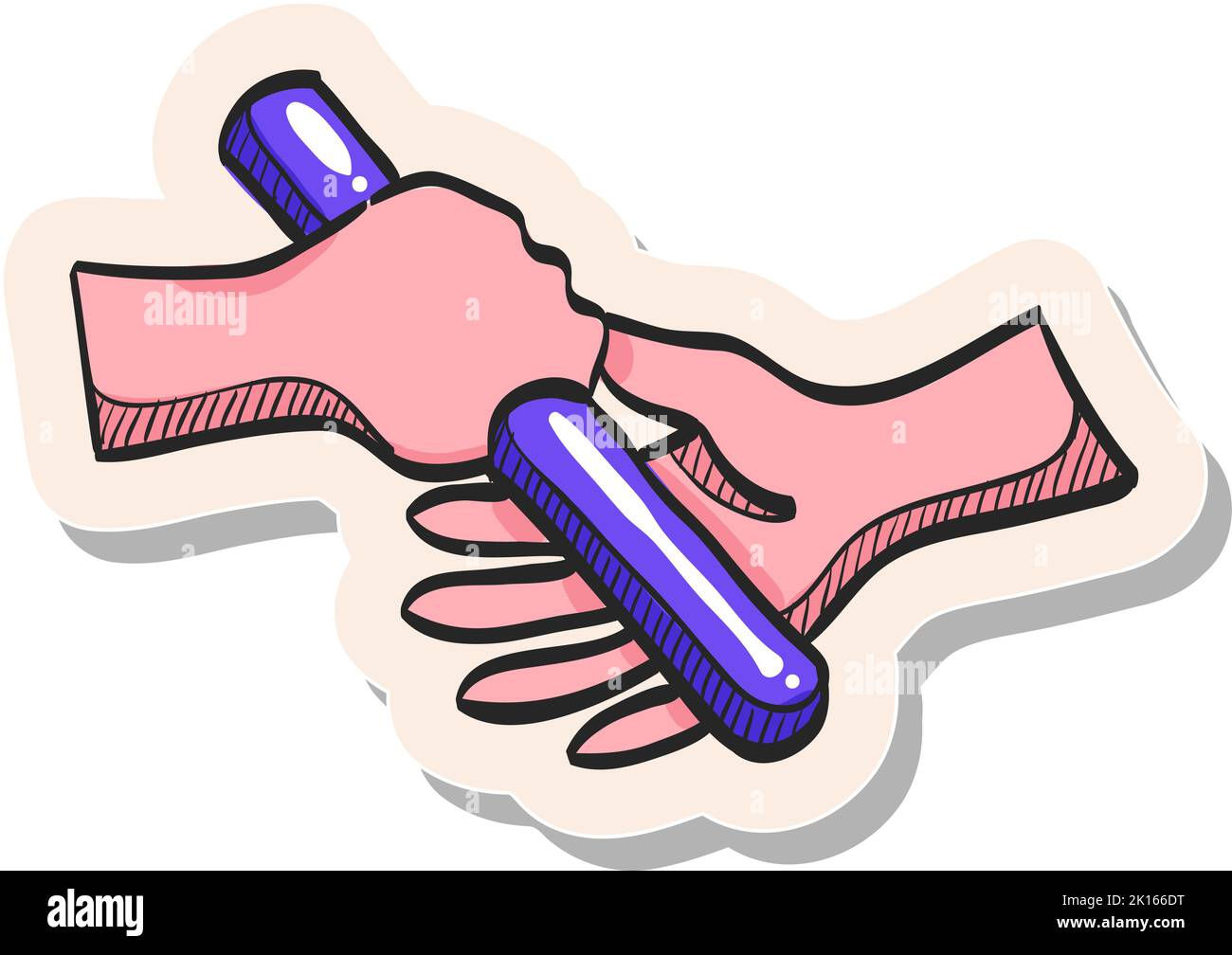 Hand drawn Relay run icon in sticker style vector illustration Stock ...