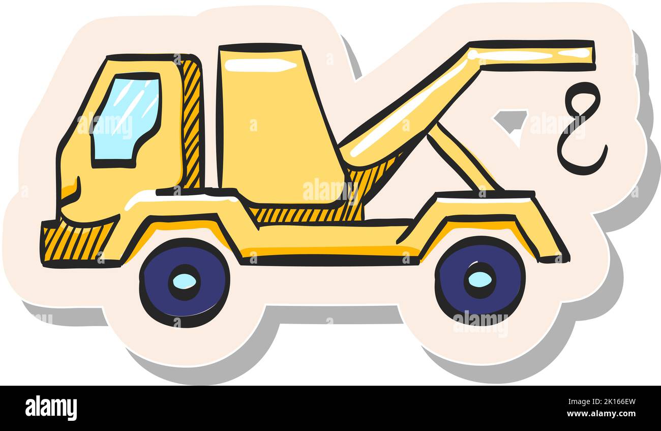 Hand drawn Tow icon in sticker style vector illustration Stock Vector ...