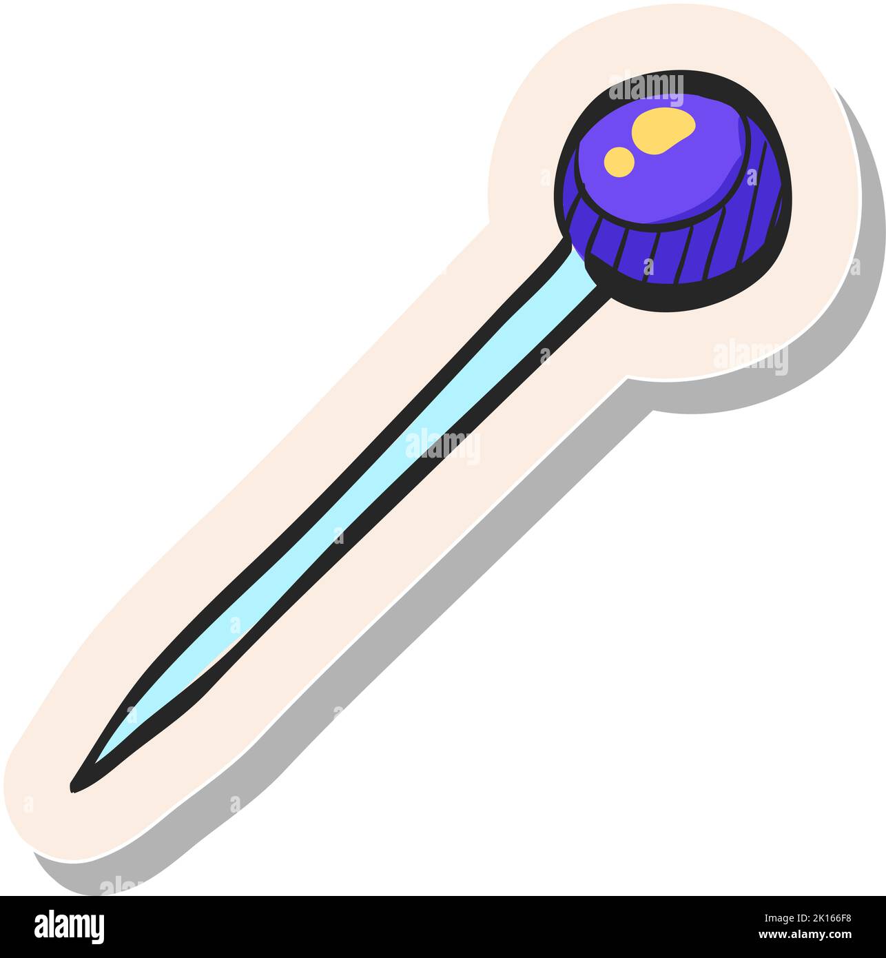 Hand drawn Needle icon in sticker style vector illustration Stock ...