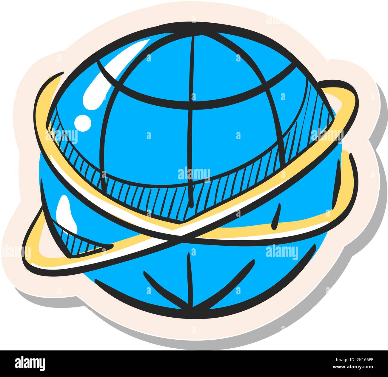 Hand drawn Network icon in sticker style vector illustration Stock ...